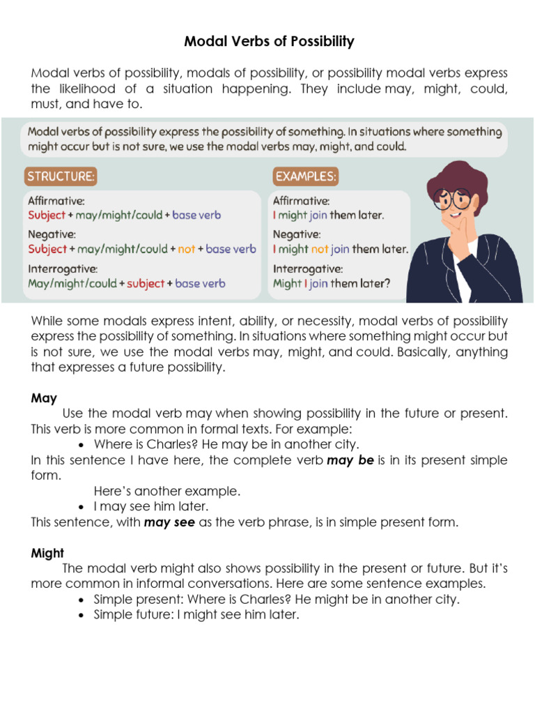 Modal Verbs of Possibility | PDF | Verb | Languages