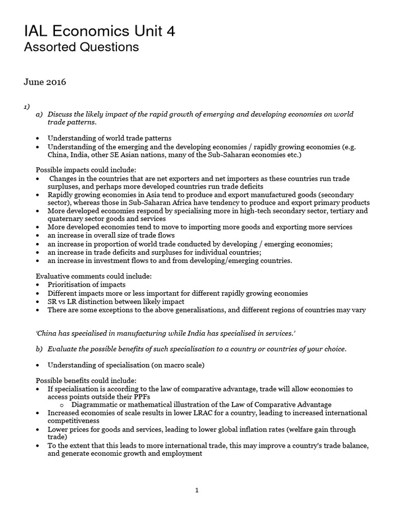 Economics Unit 4 | PDF | Fair Trade | Exchange Rate
