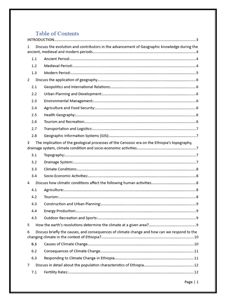 Geography Assignment | PDF | Climate Change | Geography