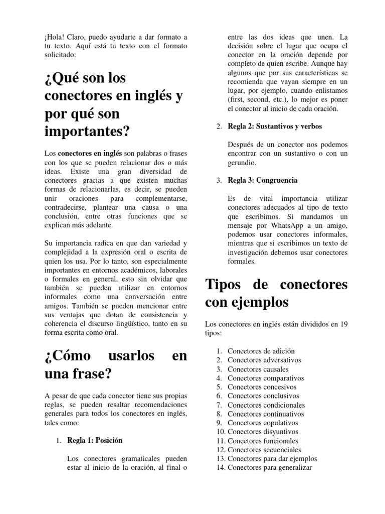 Conect Ores | PDF | Sistema internacional de pruebas de idioma inglés | Sintaxis