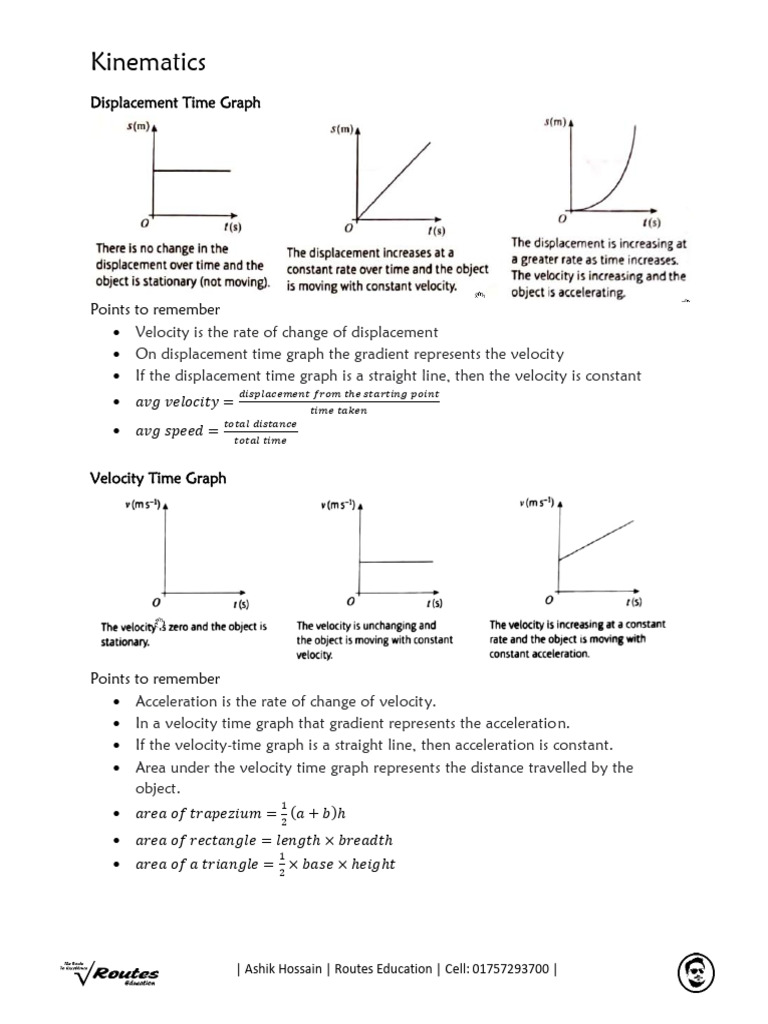 M1 Kinematics | PDF | Acceleration | Velocity