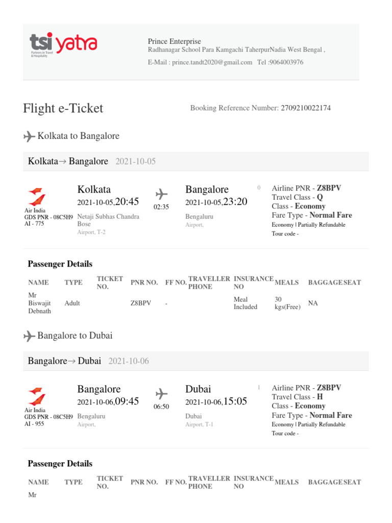 1 Ticket | PDF | Airport | Airlines