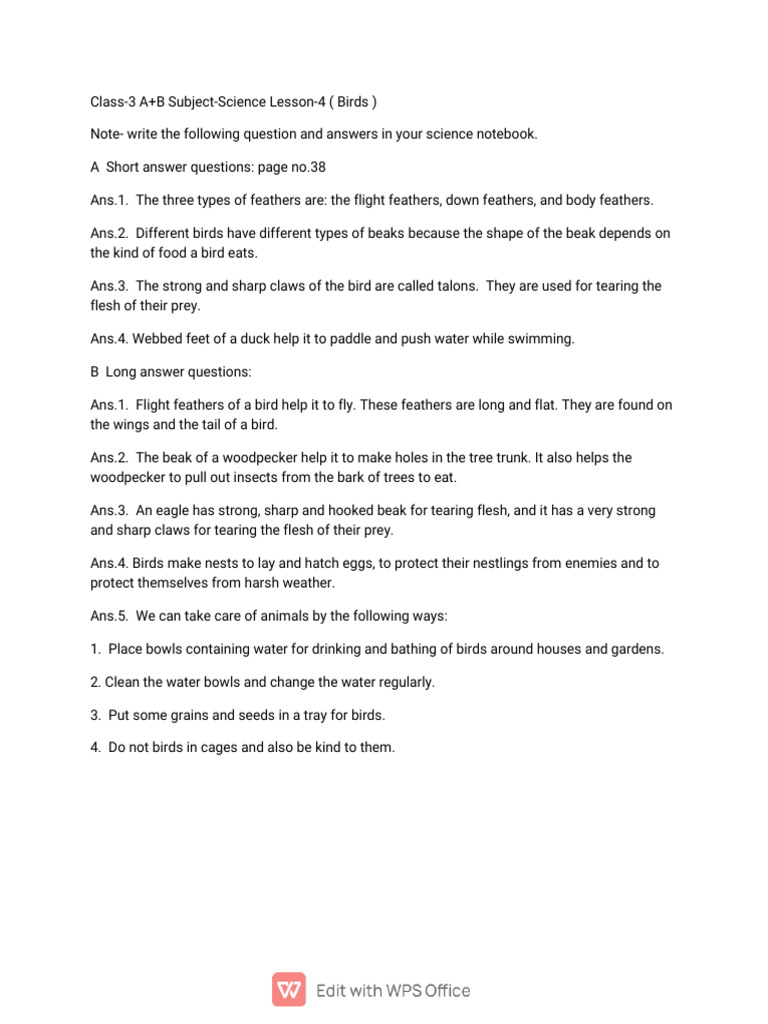 Class-3 A+B Sub-Science Lesson4 Notes | PDF
