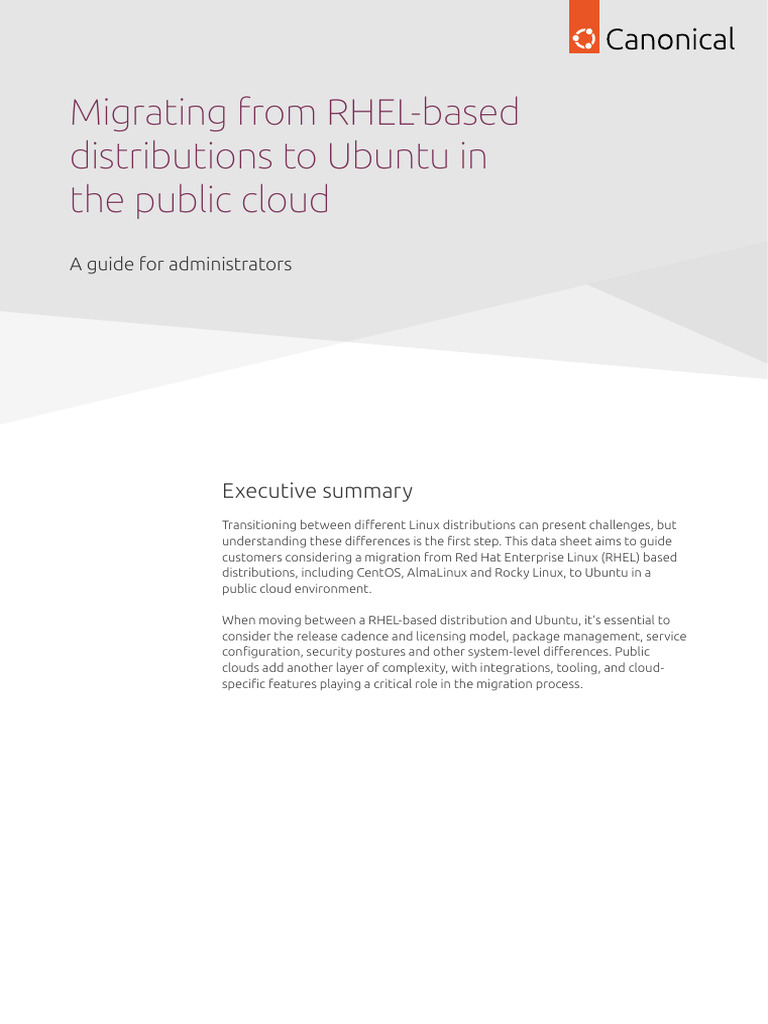 Migrating From RHEL-based Distributions To Ubuntu in The Public Cloud WP | PDF | Software ...