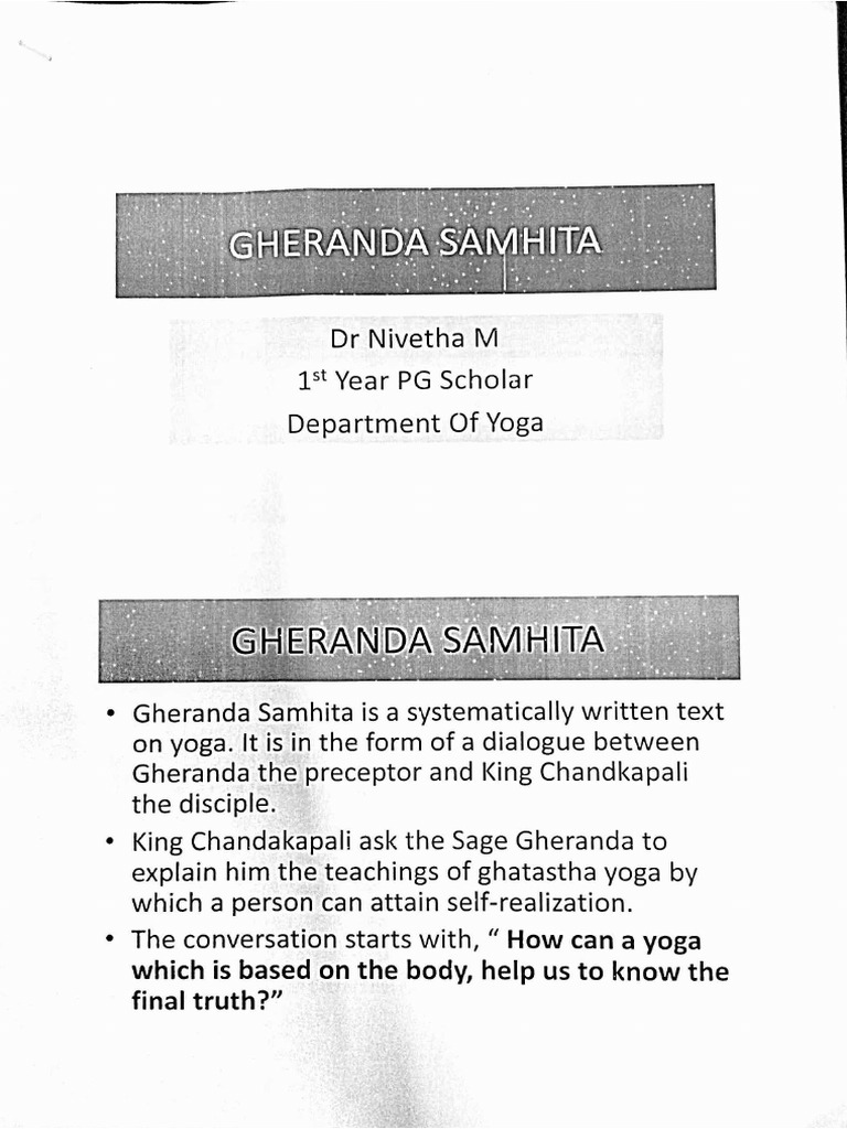 Gheranda - Nivetha Mam | PDF
