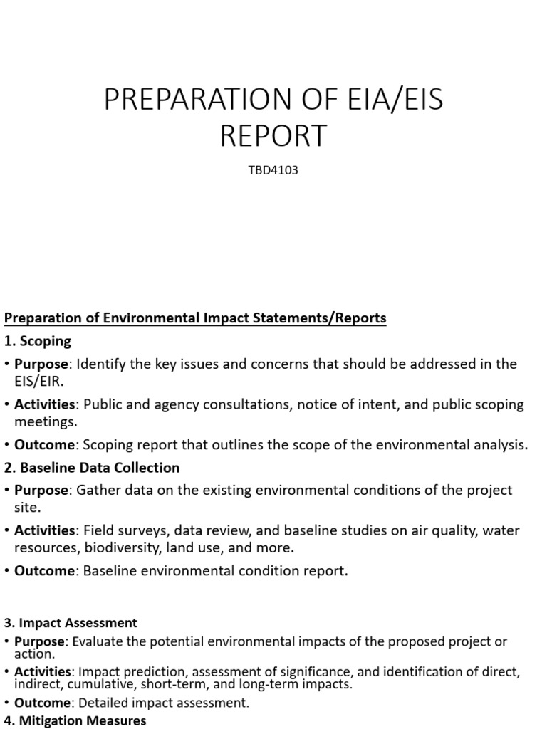 EIA/EIS Report Preparation Guide | PDF | Environmental Impact ...