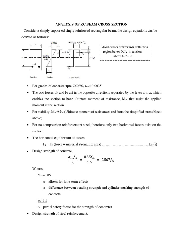 RC Beam Cross-Section Analysis Guide | PDF | Bending | Beam (Structure)