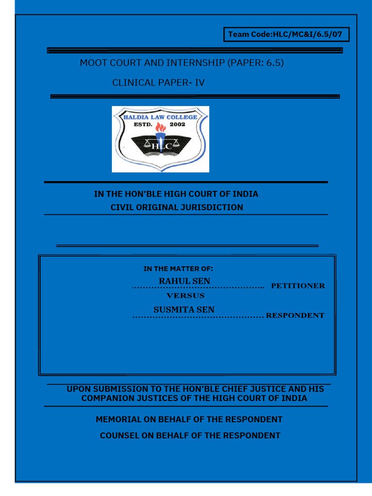 Sample Moot Court Memorial PETITIONER | PDF | Law