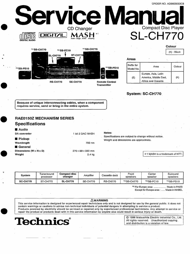 Technics sl-ch770 | PDF
