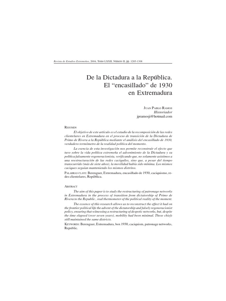 De La Dictadura a La Republica El Encasillado | PDF | Ciencias ...