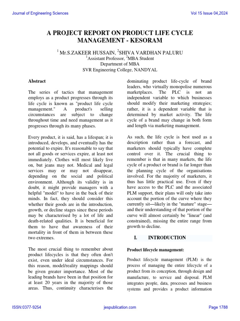 Product Lifecycle Report | PDF | Product Lifecycle | Business