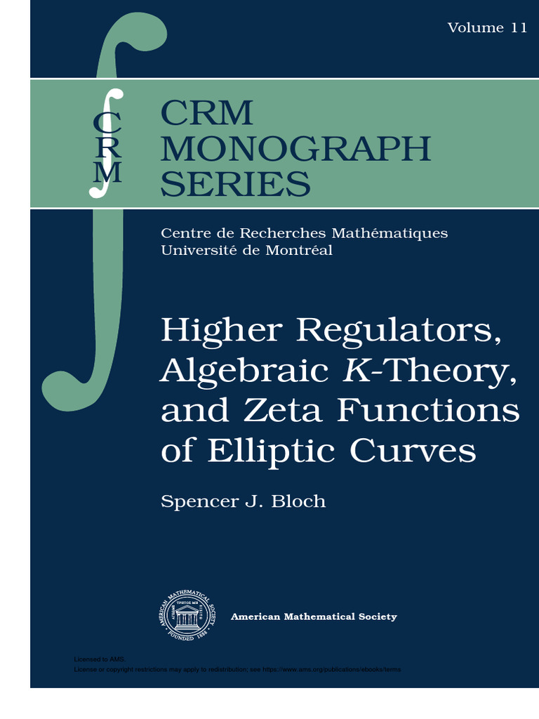 (CRM Monograph Series 11) Spencer J. Bloch - Higher Regulators ... (CRM Monograph Series 11) Spencer J. Bloch - Higher Regulators ...