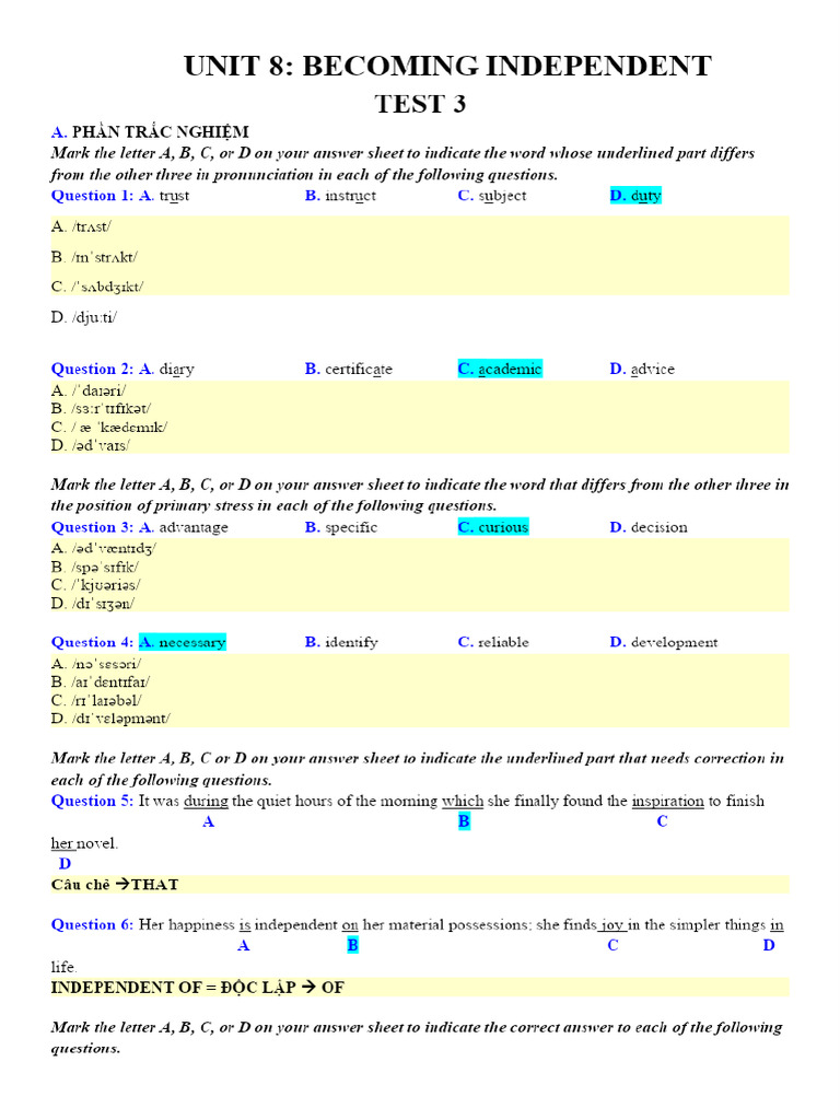 Test 3 U8 gb11 Gvdocx - 1600 - PDF - Gdrive.vip | PDF