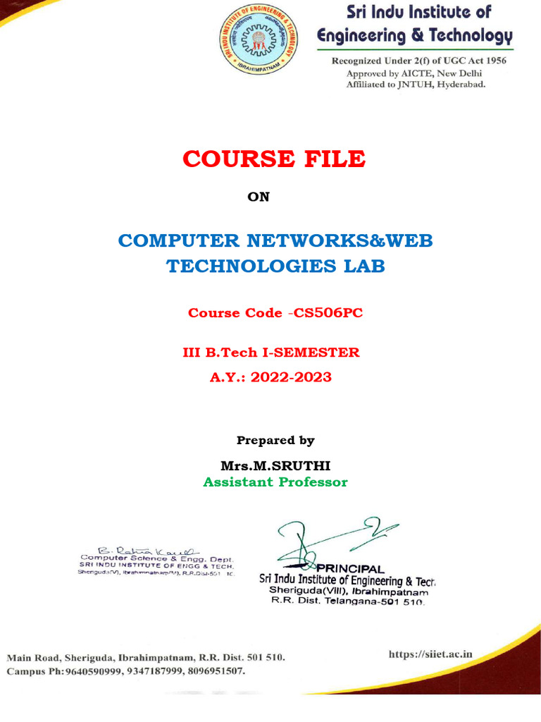 Computer Networks Web Technologies Lab File | PDF | Routing | Network Congestion
