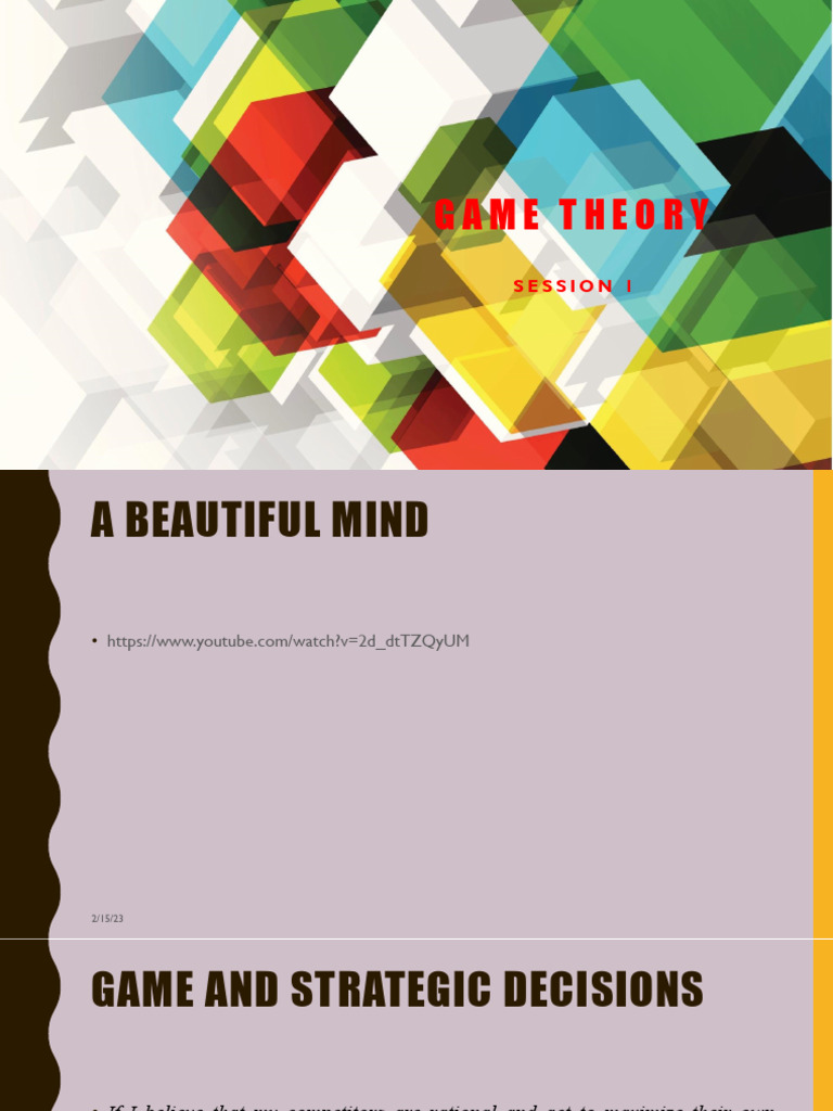 Game theory session 1-2 | PDF | Game Theory | Mathematical Economics