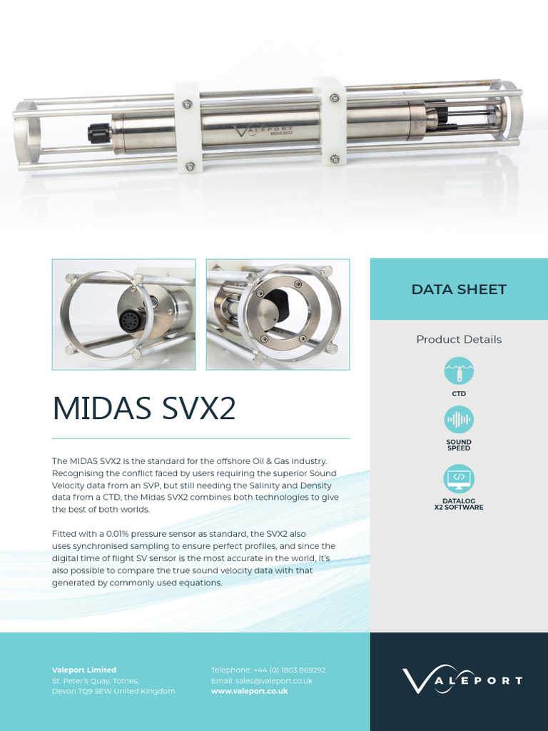 MIDAS SVX2 Datasheet April 2020 | PDF | Pressure Measurement | Sensor