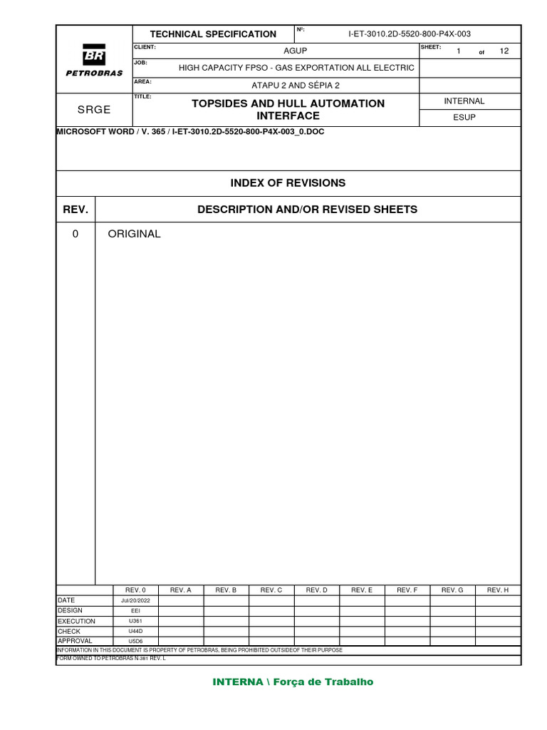 Topsides and Hull Automation Interface: Technical Specification | PDF | Automation ...