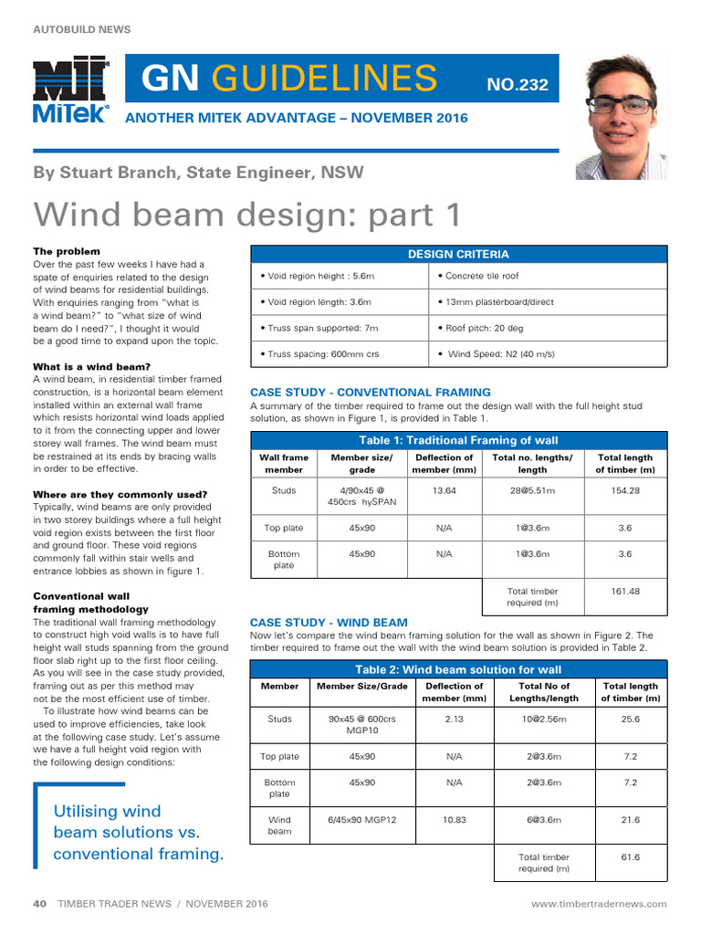 GN Guideline 232 | PDF | Beam (Structure) | Framing (Construction)