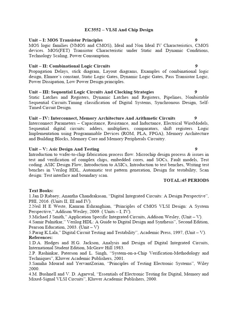 Vlsi Syllabus | PDF | Logic Gate | Electronic Circuits