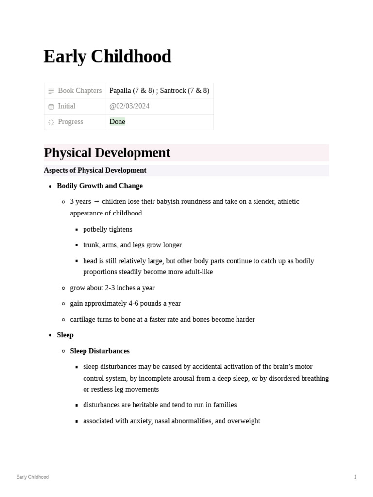 5 Early Childhood | PDF | Memory | Theory Of Mind