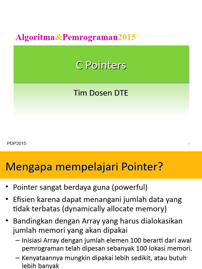 Pointer Dan Structure | PDF | Metode & Bahan Ajar | Komputer