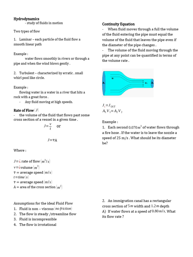 Continuity Principle | PDF | Fluid Dynamics | Mechanics