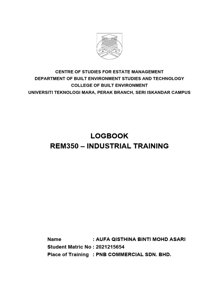 Rem 350 - Internship Logbook | PDF | Postage Stamp | Written Communication