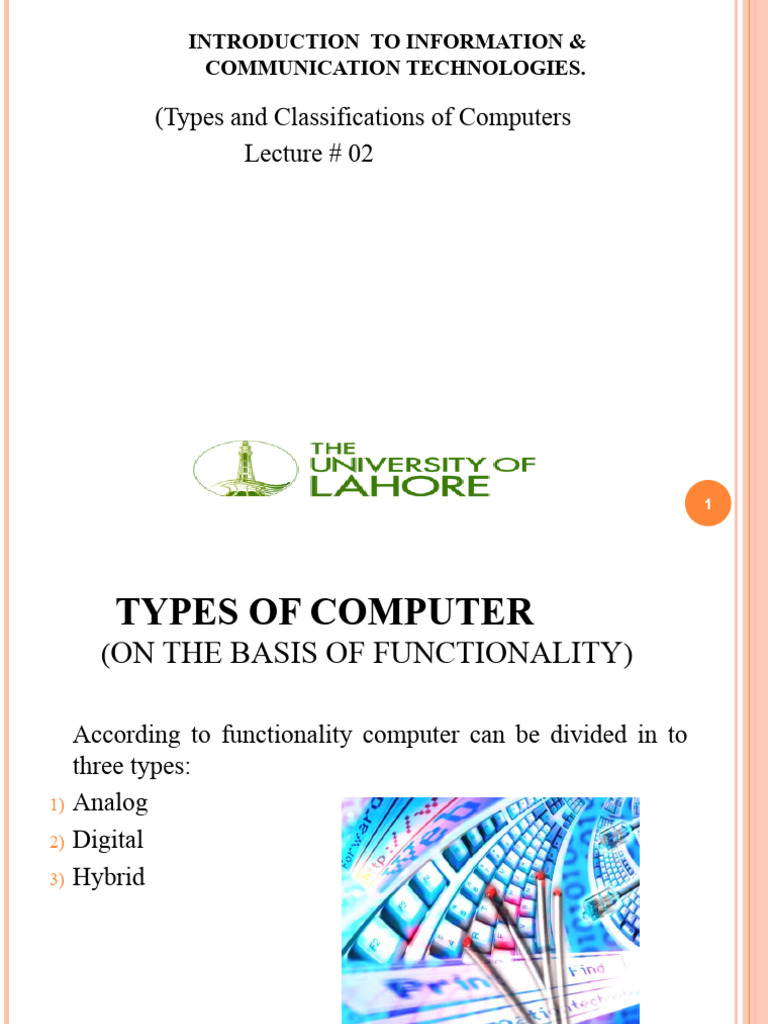 II&CT Lecture # 02 Generations Classifications | PDF | Personal Computers | Laptop