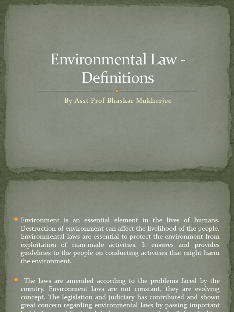 Environmental Law - Definitions | PDF | Pollution | Natural Environment