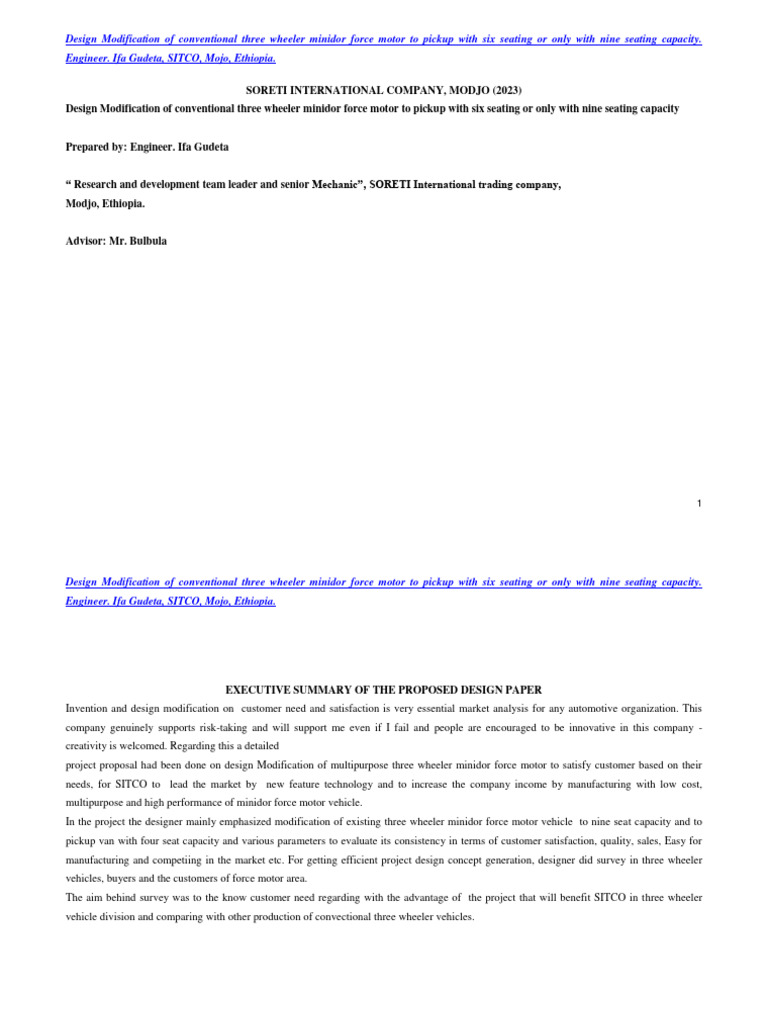 Proposed Design Project 100%%% | PDF | Car | Engines