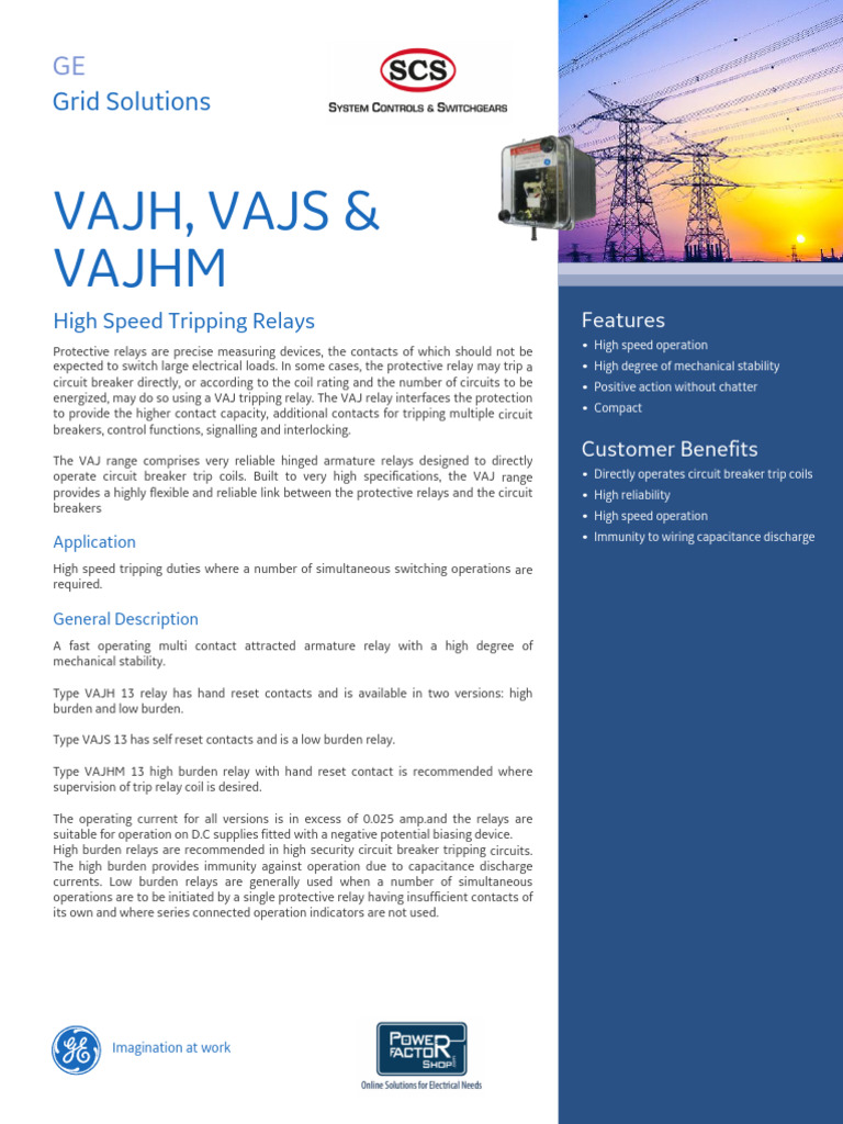 VAJ Brochure | PDF | Relay | Electricity