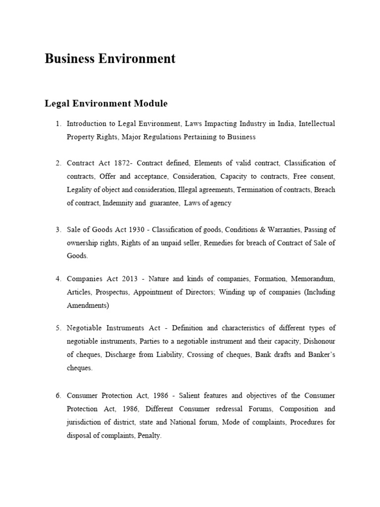 Legal Environment for Indian Business | PDF | Competition Law | Trademark