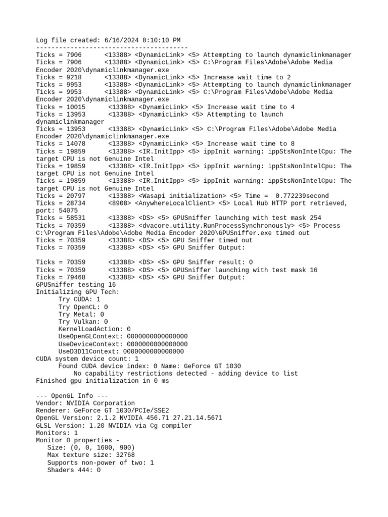 Adobe Media Encoder Log Pdf Graphics Processing Unit Shader