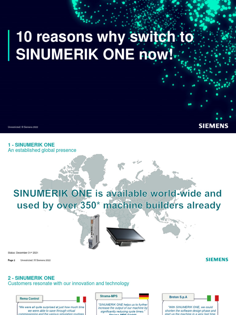 10 Reasons Why Switch To SINUMERIK ONE Now 2022 | PDF | Numerical Control | Automation
