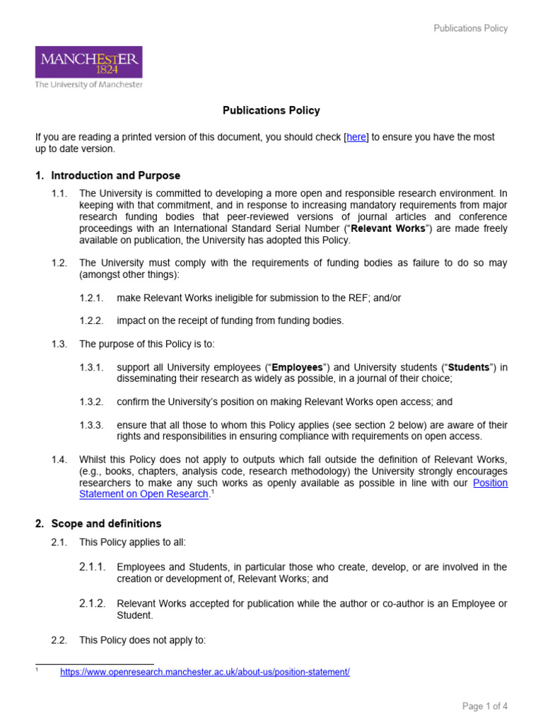 University Open Access Publications Policy | PDF | Open Access ...
