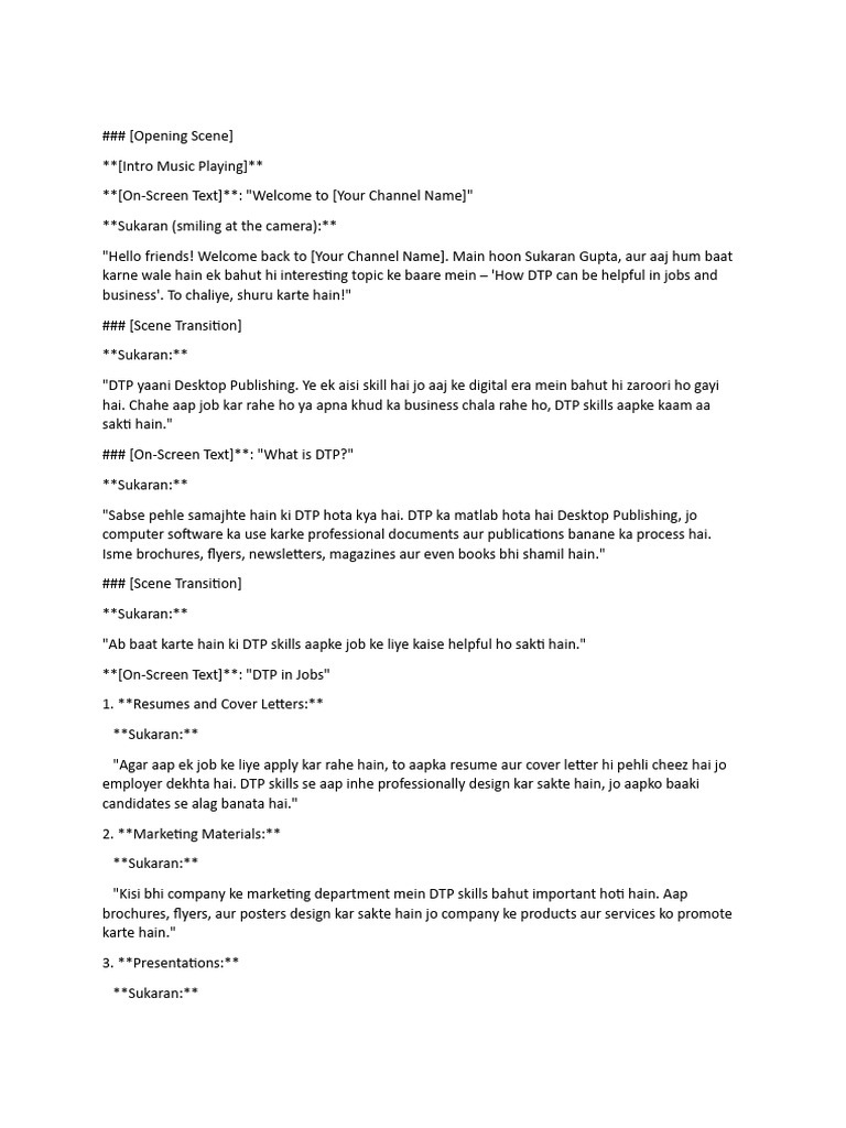 Opening Scene | PDF | Writing | Business