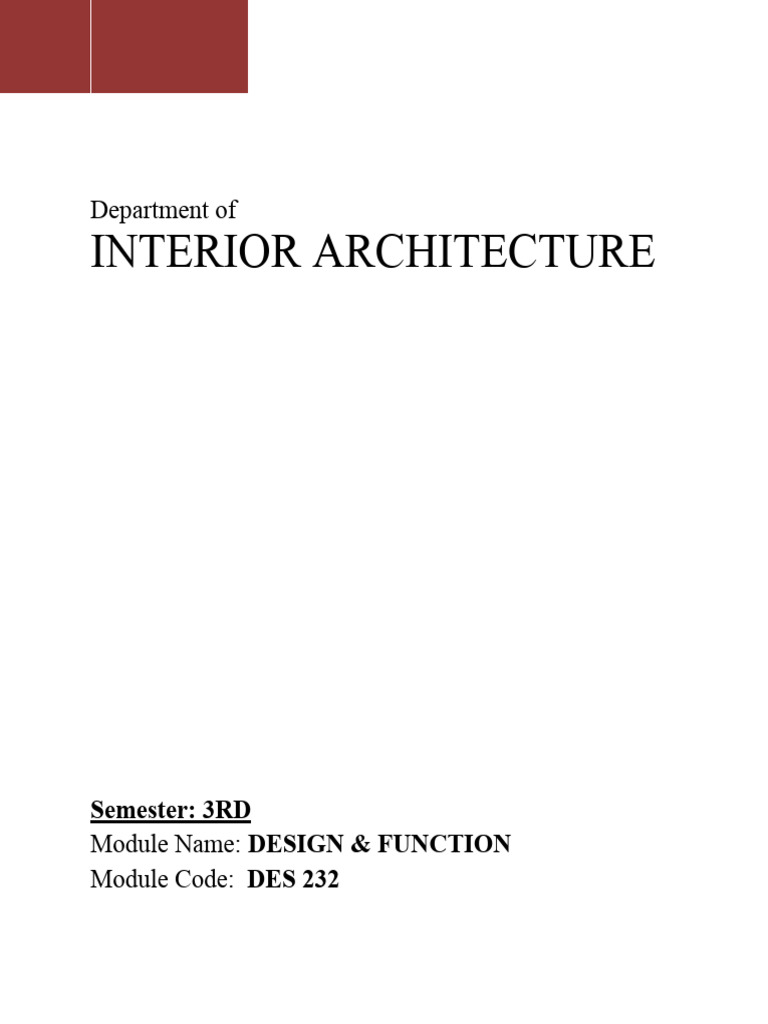 DES 233 Design & Function | PDF | Home