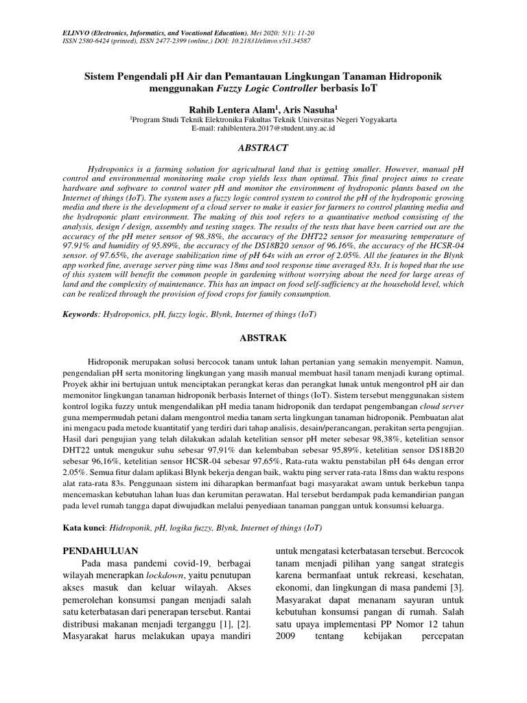 Alat Pengontrol PH Air Dan Monitoring Lingkungan T | PDF
