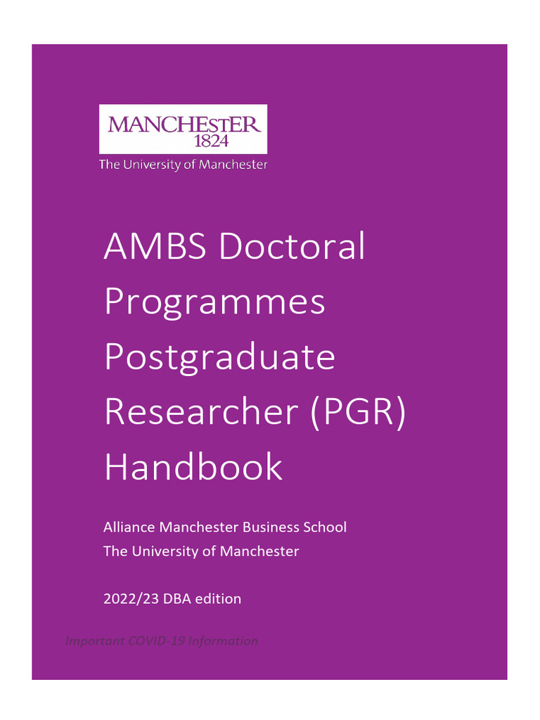 UoM Updatd DBA Handbook 2022-23 | PDF | Thesis | Postgraduate Education