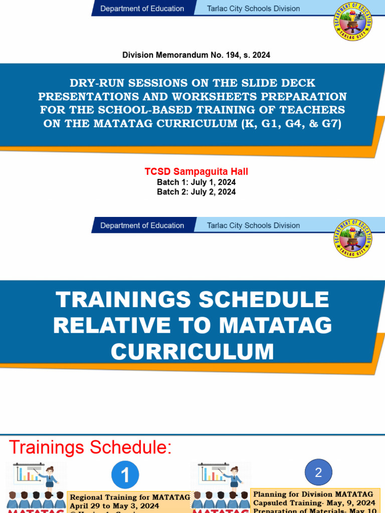 Dry Run for MATATAG Teacher Training | PDF