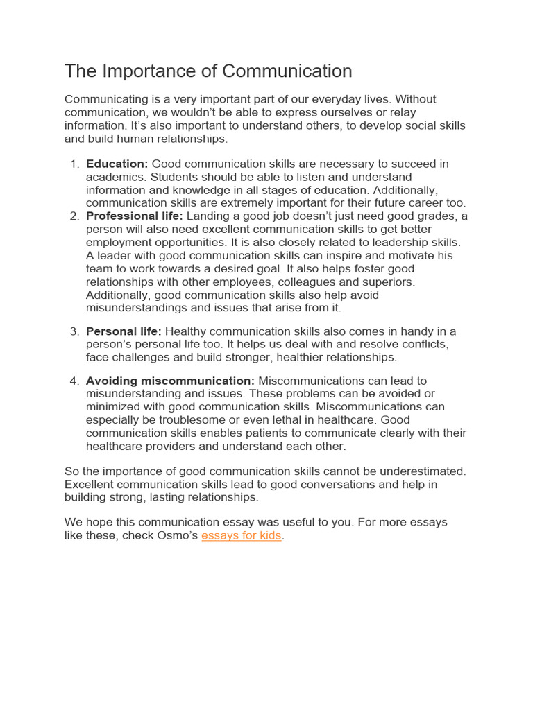The Importance of Communication | PDF