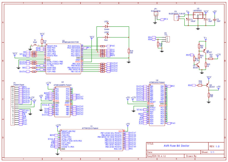 Schematic - AVR Fuse Bit Doctor | PDF