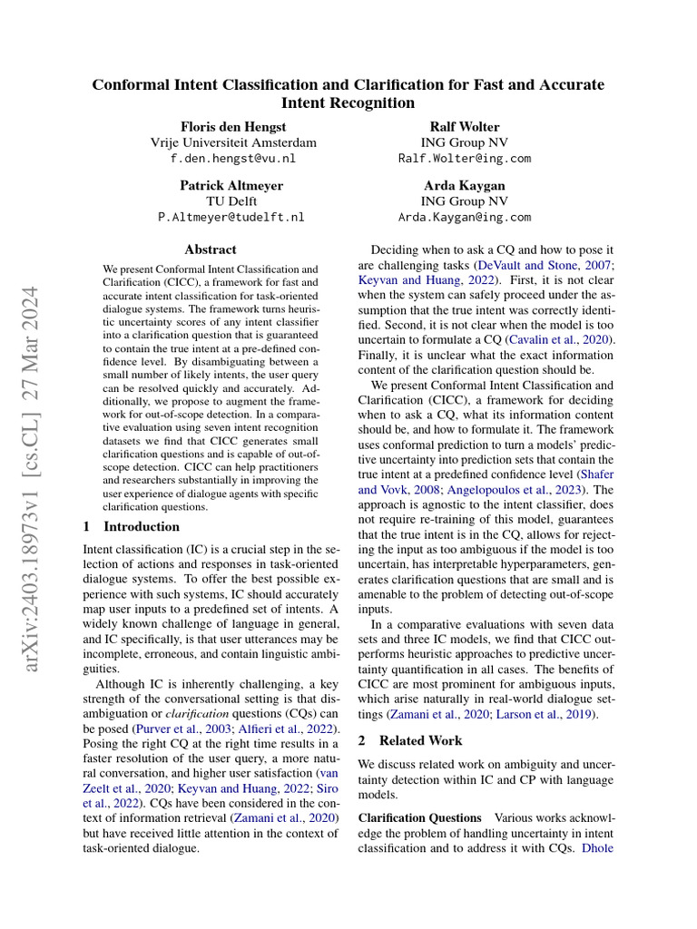 Conformal Intent Classification and Clarification For Fast and Accurate ...