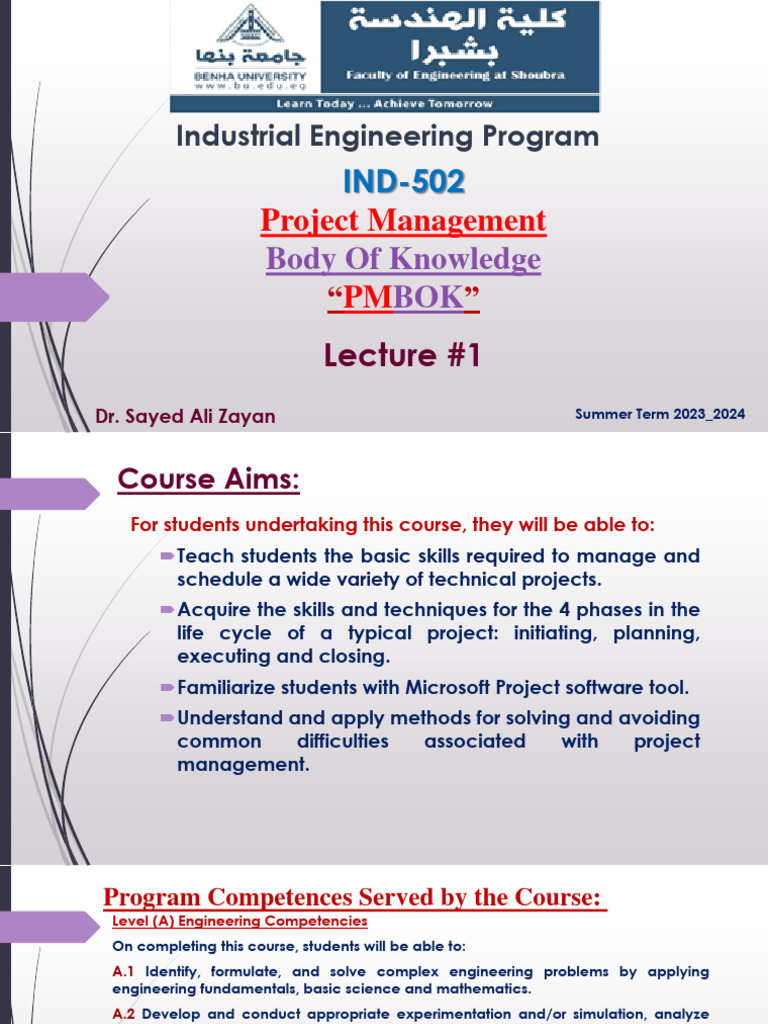 PMBOK-IND502-Lecture_01_243 | PDF | Project Management | Engineering