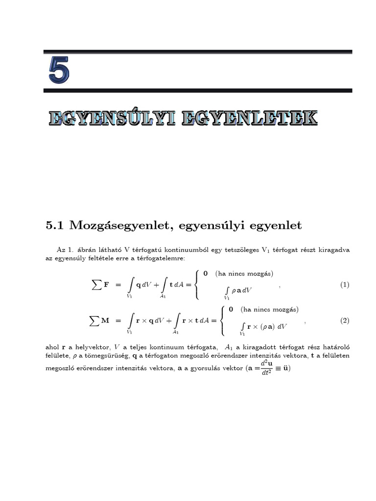 Rugalmassagtan 05 Egyensulyi Egyenletek | PDF
