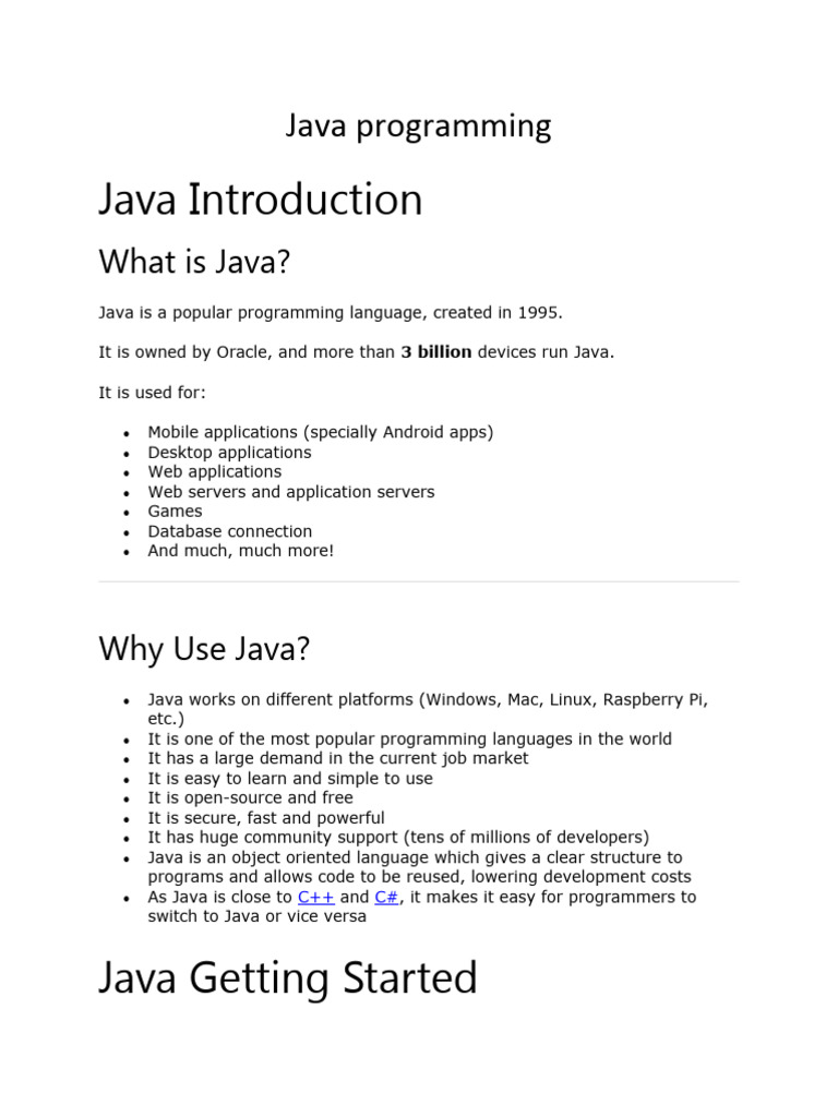 Java programming | PDF | Data Type | Integer (Computer Science) Java programming | PDF | Data Type | Integer (Computer Science)