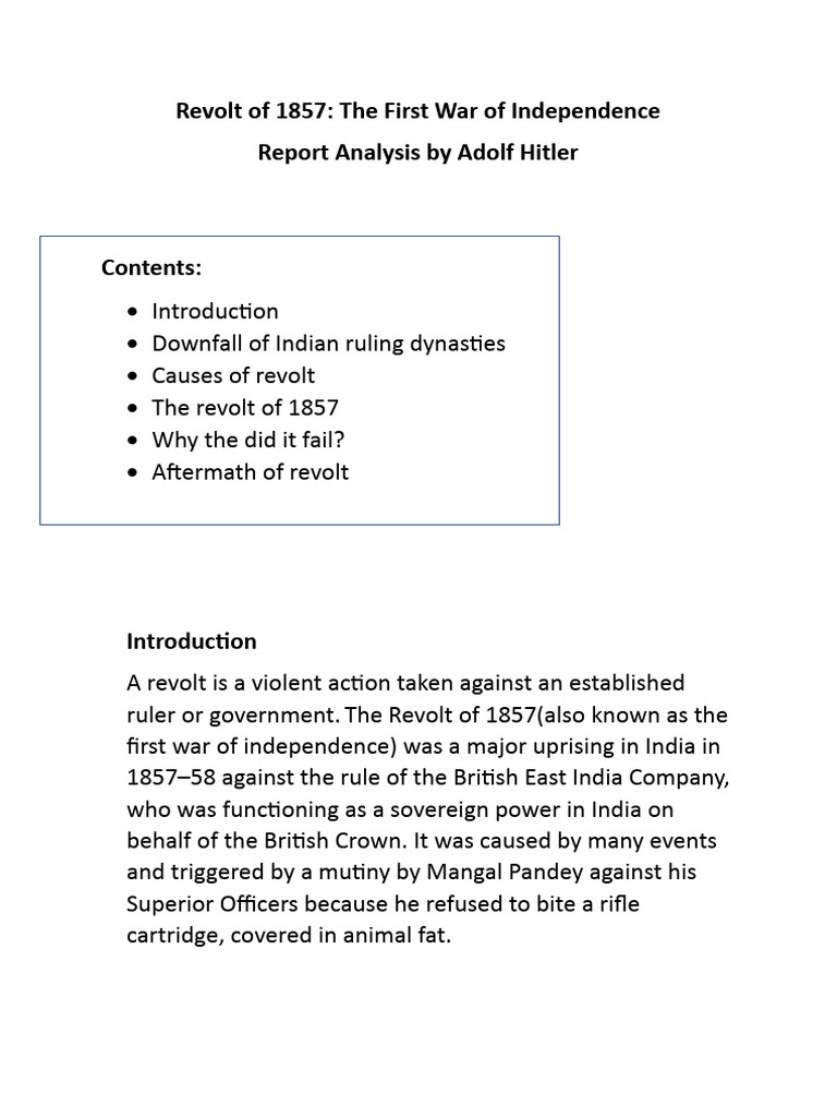 The Indian Revolt of 1857 | PDF | Indian Rebellion Of 1857 | South Asia