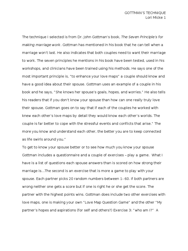 Gottman's Principle Love Maps | Download Free PDF | Dream | Metaphysics ...