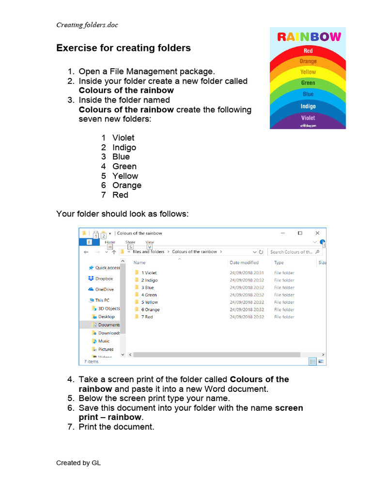 _Creating folders - rainbow | PDF