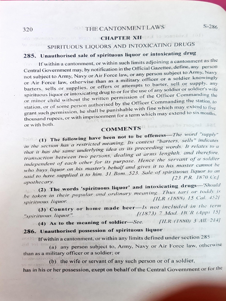 Cantt Act 2006 Liqour | PDF